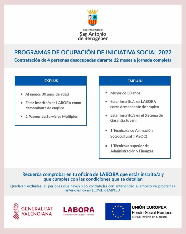 PROGRAMAS DE OCUPACIÓN DE INICIATIVA SOCIAL – AISAB
